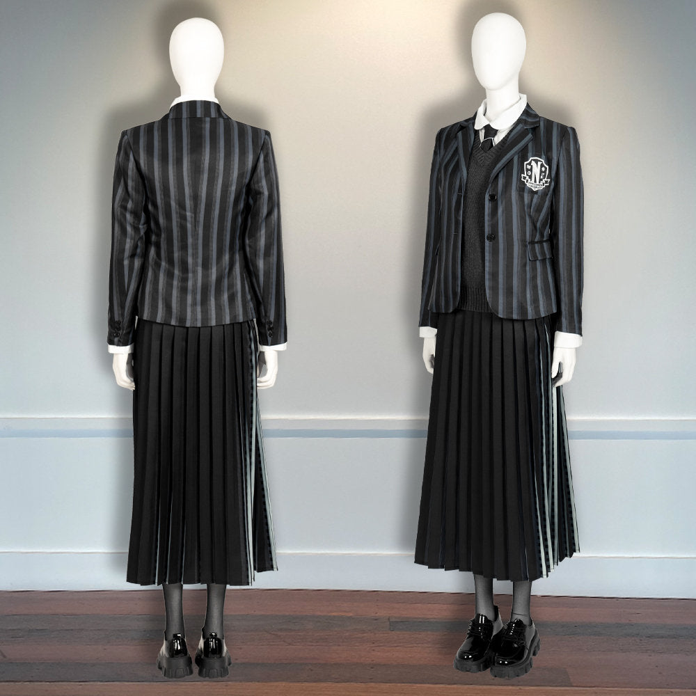 Outfit The Addams Family Wednesday Halloween Suit Wednesday Addams Cos ...