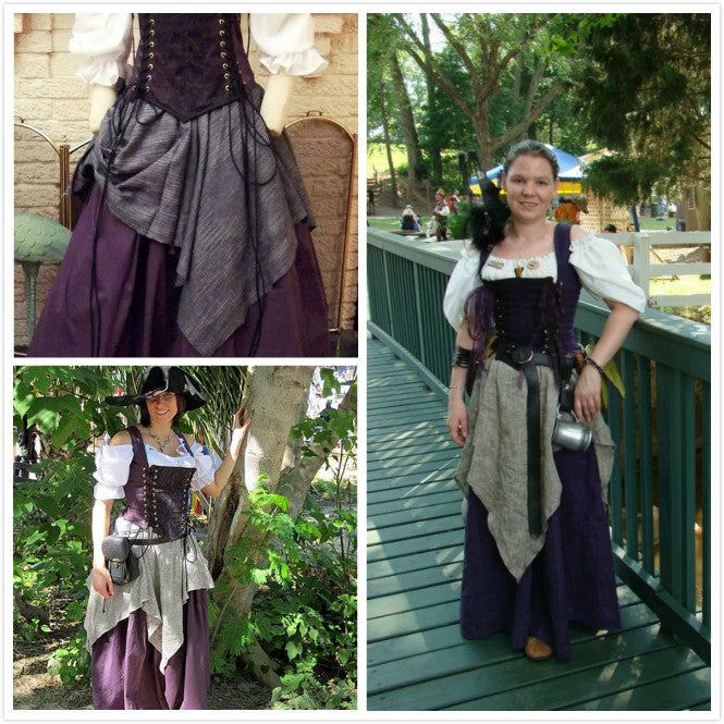 Custom Renaissance Corset Purple Dress Witch Wench Costume – Cosplayrr