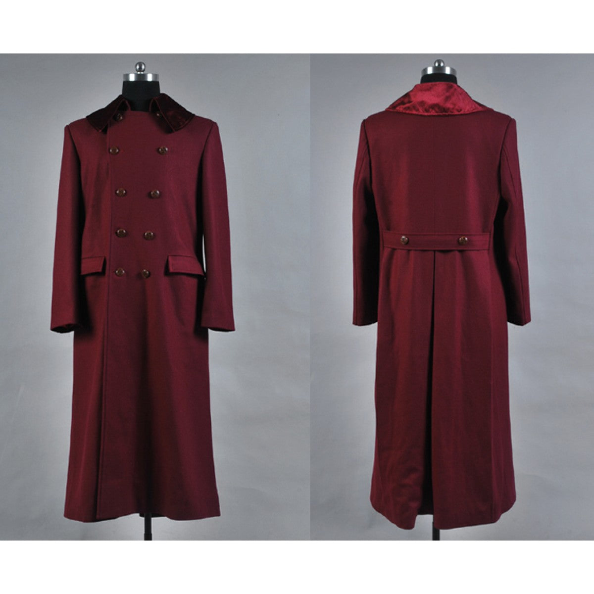 Doctor Who 4th Doctor Costume Red Long Trench Wool Coat – Cosplayrr