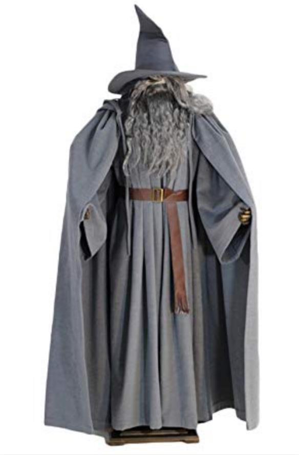 Gandalf Grey Costume with Hat cloak Outfit for Adults Halloween Costum ...