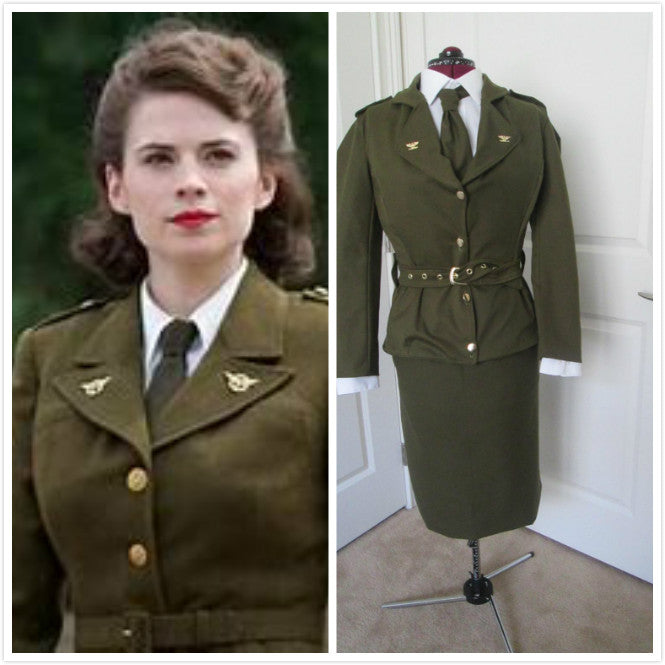 World War II Military Uniform Cosplay Costume 1940's Outfit Womens Mil ...
